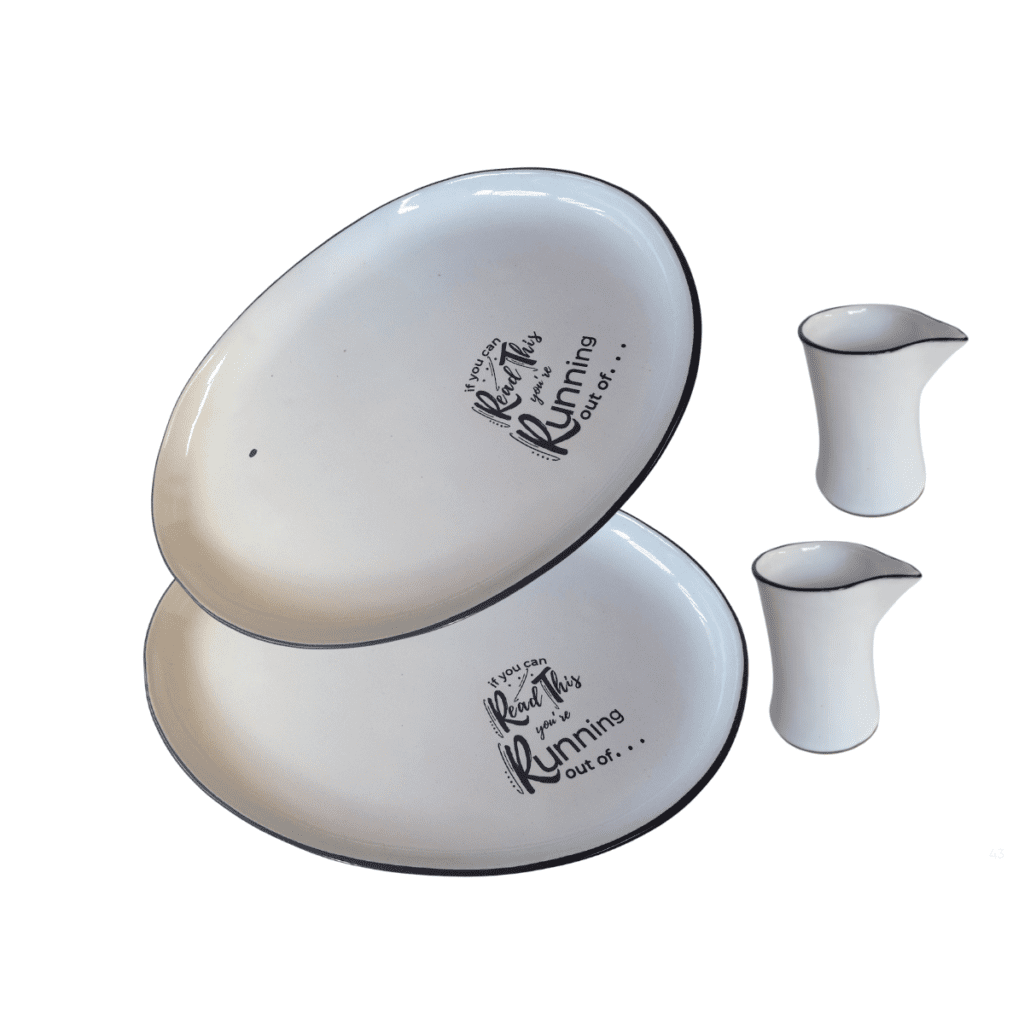 Dine on Valentine Large Oval Blate Set - Argilla Pottery Online Shop
